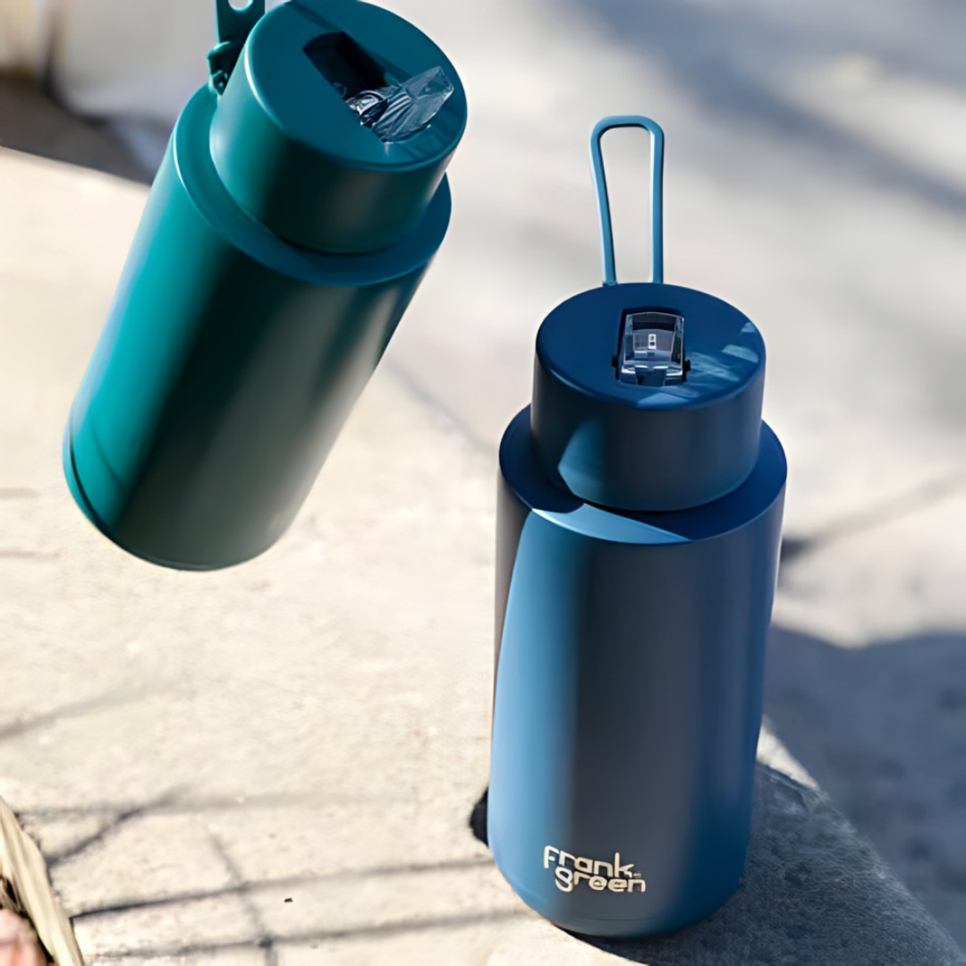 Frank Green Ceramic Drink Bottle 1L - Deep Ocean - Lunchbox Mini
