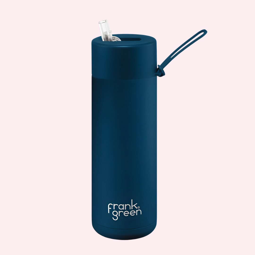 Frank Green Ceramic Drink Bottle 595mL -Deep Ocean - Lunchbox Mini
