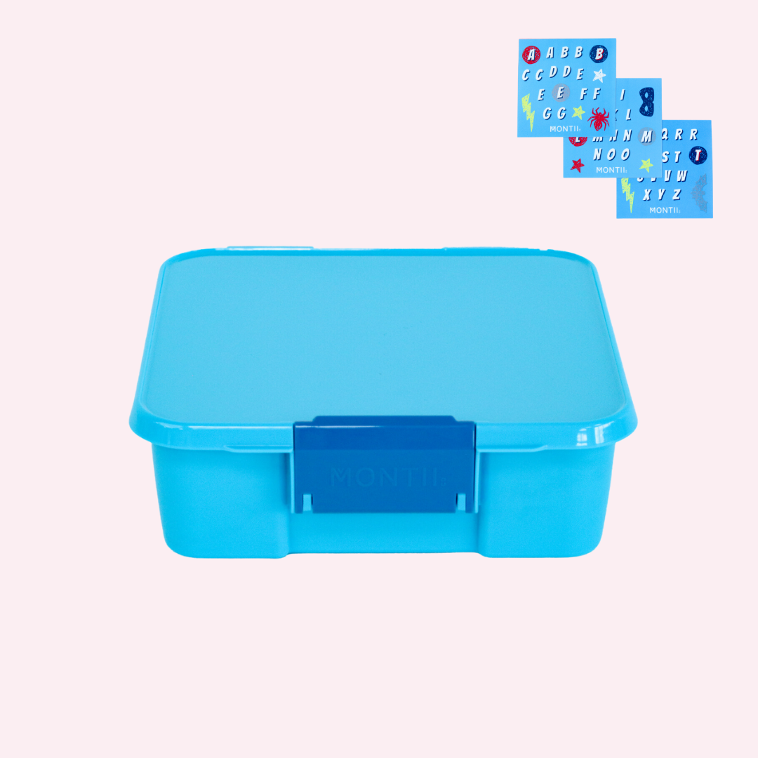 MontiiCo Bento Five Lunchbox - Coastal (with stickers!) – Lunchbox Mini