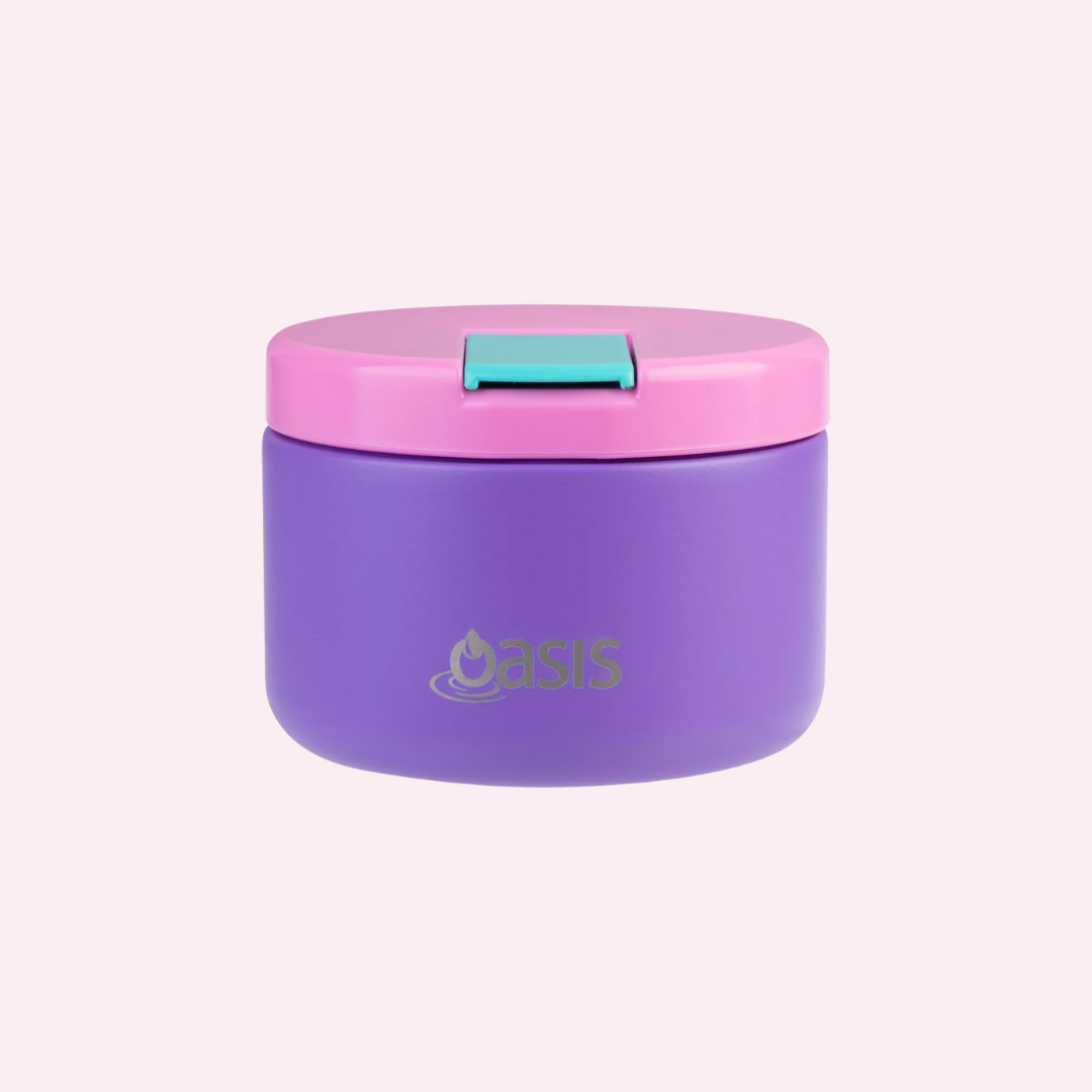Oasis Insulated Food Flask with Quick Release Lid - 300mL - Mermaid Pu ...