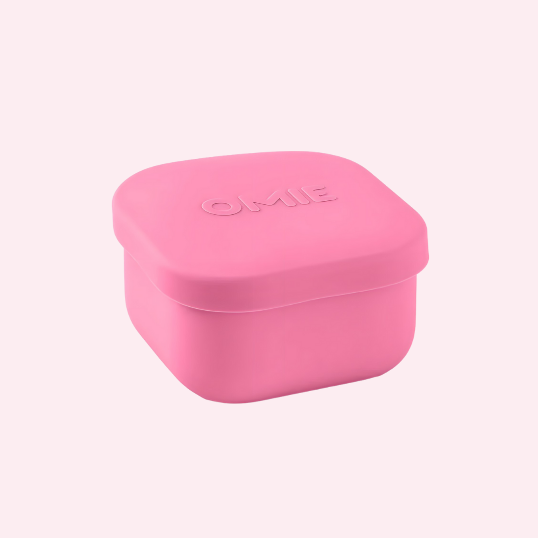 OmieSnack Silicone Snack Box - Pink - Lunchbox Mini