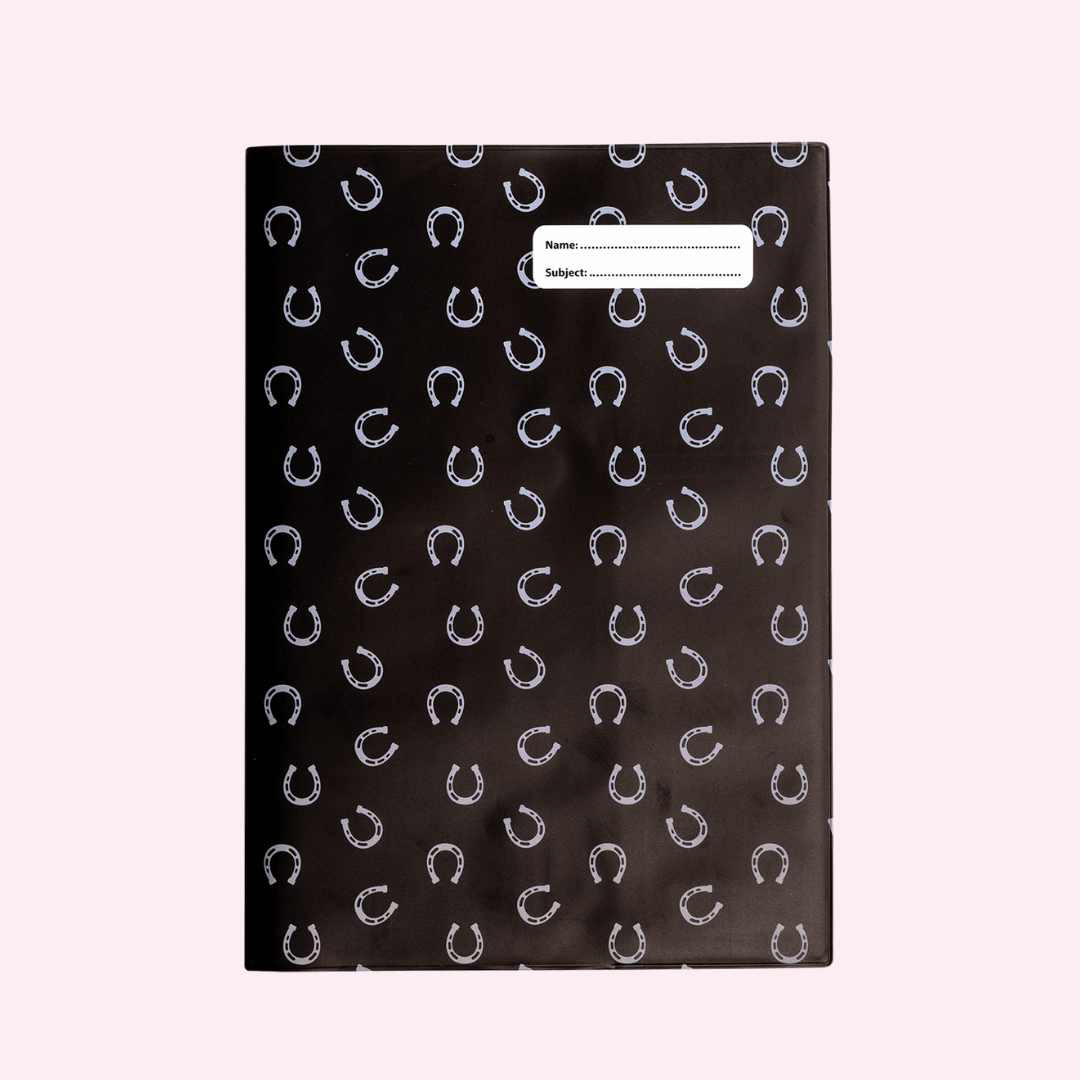 Spencil A4 Book Cover - Black & White Horses 6 – Lunchbox Mini